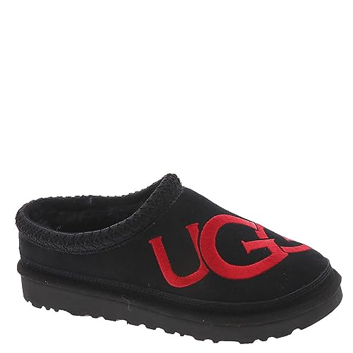UGG Men's Tasman Logo Slipper, Black / Samba Red, 11