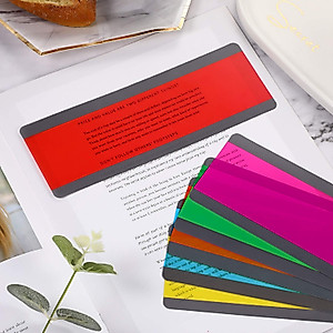 Zonon 6 Pieces Guided Reading Highlight Strips Colored Overlay Highlight Bookmarks of Small Paragraph Size Tracking Rulers Dyslexia Tools for Kids Teacher Supply