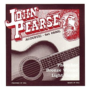 John Pearse 600L Phosphor Bronze Acoustic Guitar Strings