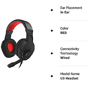 NUBWO U3 3.5mm Gaming Headset for PC, PS4, PS5, Laptop, Xbox One, Mac, iPad, Switch/ Computer Game , Over Ear Flexible Microphone Volume Control with Mic