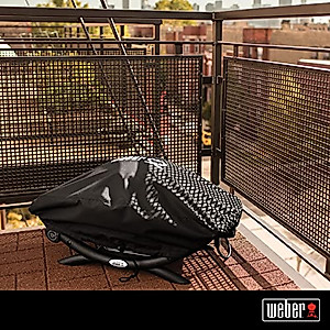 Weber Q 2000 Series Bonnet Grill Cover, Heavy Duty and Waterproof,Black