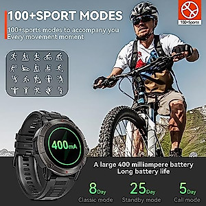 Smart Watch for Men with Bluetooth Call, 1.52''HD Military smartwatch IP68 Waterproof Fitness Watch with Heart Rate Sleep Monitor,Fitness Activity Tracker with Compass Sports Watch for Android iOS