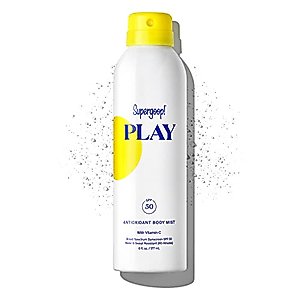Supergoop! PLAY Antioxidant Body Mist w/ Vitamin C, 6 fl oz - SPF 50 PA++++ Reef-Friendly, Broad Spectrum Sunscreen - Body Spray for Sensitive Skin - Clean Ingredients - Great for Active Days