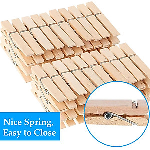 OBTANIM 100 Pack Wooden Clothespins 4 Inch Heavy Duty Clothes Clips for Hanging Clothes Art, Crafts, Photo Outdoor Pictures Displays