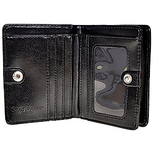 Shag Wear Women's Premium Vegan Clutch Cardholder Wallet Zipper Purse with Pretty Colorful Tiger Black