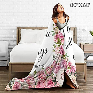 Christian Blanket with Inspirational Thoughts and Prayers Religious Bible Verse Throw Blanket Ultra Soft Warm Flannel Blankets for Women Men Gifts 50"X 40"