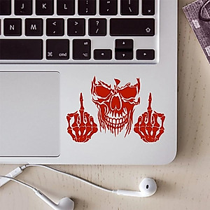 Skull with Middle Finger Vinyl Decals,Funny Car Stickers for Volvo S60,Nissan Juke,Hyundai I30,Jeep Grand Cherokee,Kia