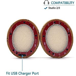 Adhiper Replaceable Ear Pads Earmuffs Ear pad Repair Parts are Compatible with Dr. Dre Studio 2.0 Studio 3 B0500 B0501 Wired and Wireless Headphones(Floral Brown)