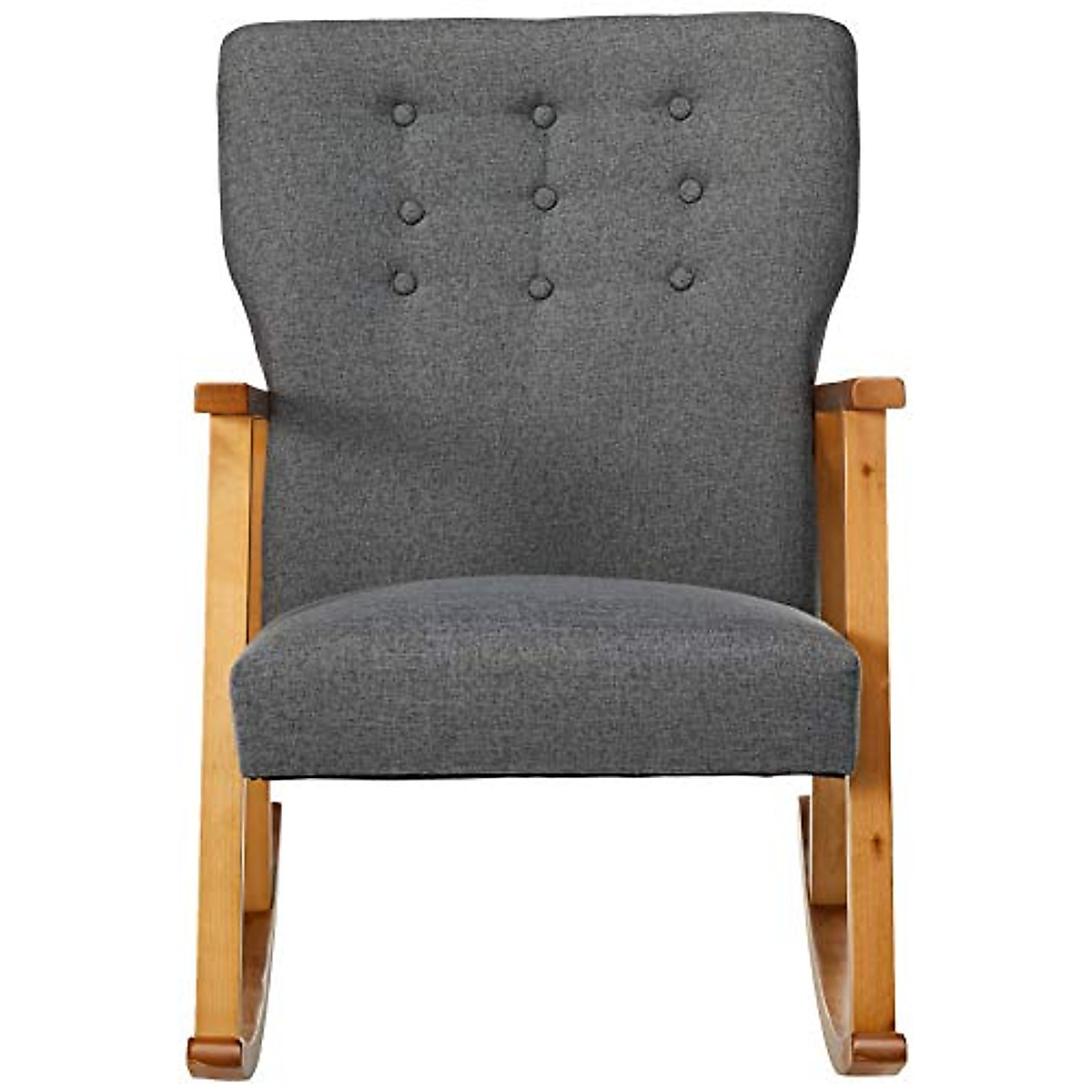 Christopher Knight Home Harvey Mid-Century Modern Fabric Rocking Chair, Grey / Light Walnut