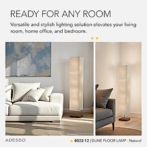 Adesso Home 8022-12 Transitional Three Light Floor Lamp from Dune Collection in Pwt, Nckl, B/S, Slvr. Finish, Beige