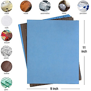 ADVcer 9x11 inch 10 Sheets Sandpaper, Wet or Dry 7000-15000 Grit 5 Assortment Sand Paper, Extra Fine Precision Abrasive Pads for Automotive Sanding, Wood Turing Finishing, Metal Furniture Polishing