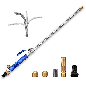High Pressure Power Washer Wand, Watering Sprayer Cleaning Tool, Hydro Jet Water Hose Nozzle, Wand Lance for Gutter Patio Car Pet Window blue