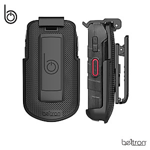 BELTRON DuraXV LTE Belt Clip Holster, Heavy Duty Rotating Belt Clip Holder Case for Kyocera DuraXV LTE E4610 (Verizon), DuraXE E4710 (AT&T), Secure Fit with Quick Release Latch & Kickstand Black