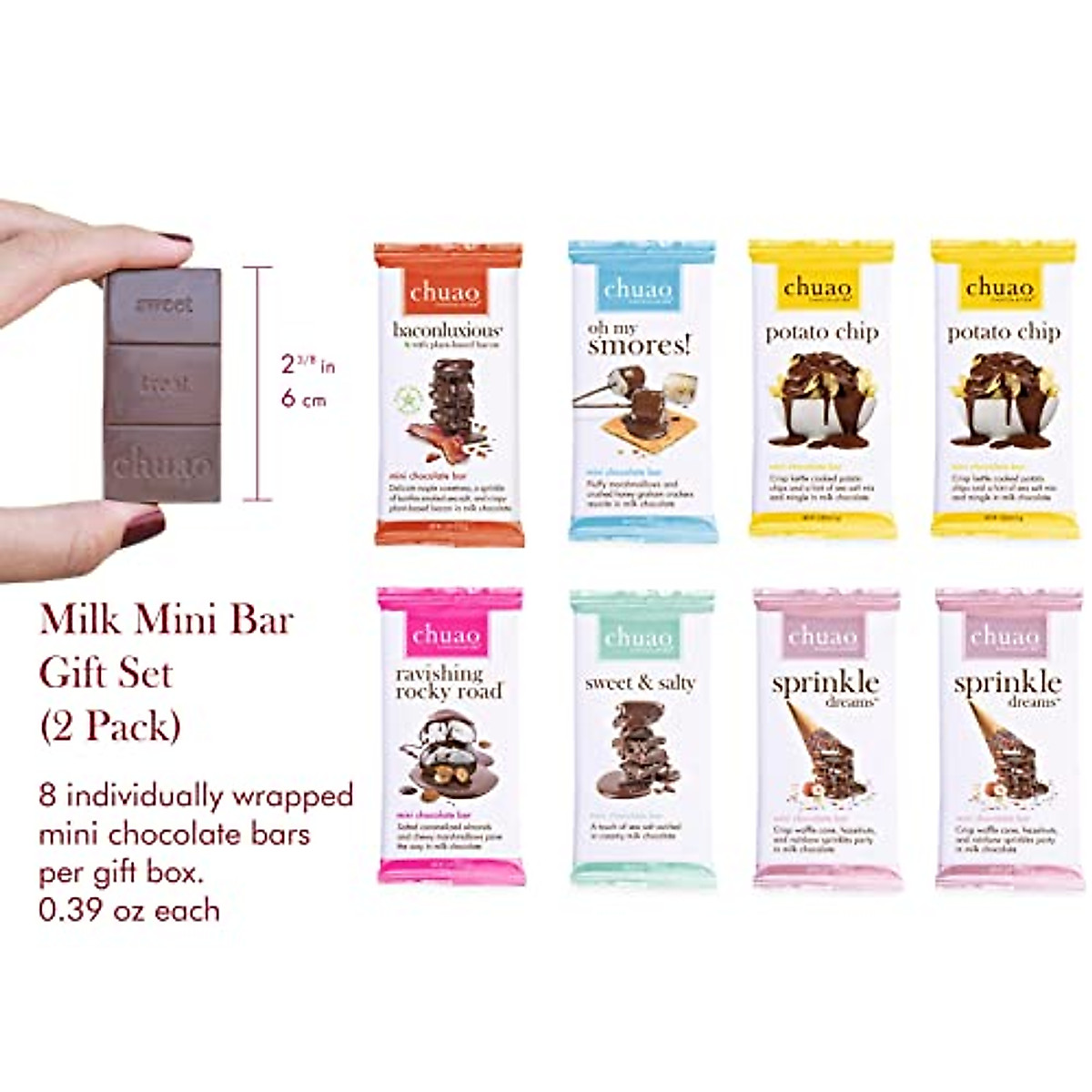 Chuao Chocolatier Chocolate Mini Gift Box | Gourmet Chocolate Assorted Bars European No Preservatives | For Gift Baskets, Christmas, Valentines Day, Gifts for Women, Men, Birthday, Thank You, Care Package (Milk Chocolate, 16 Bars)
