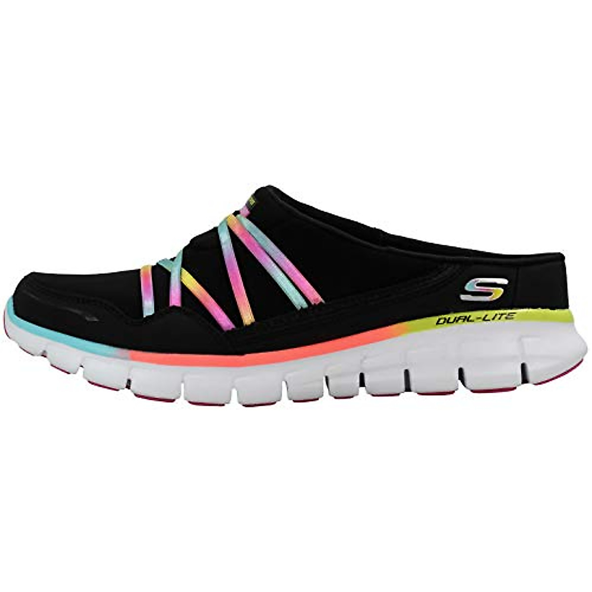 Skechers Sport Women's Air Streamer Slip-On Mule, Black/Multi, 7.5 M US