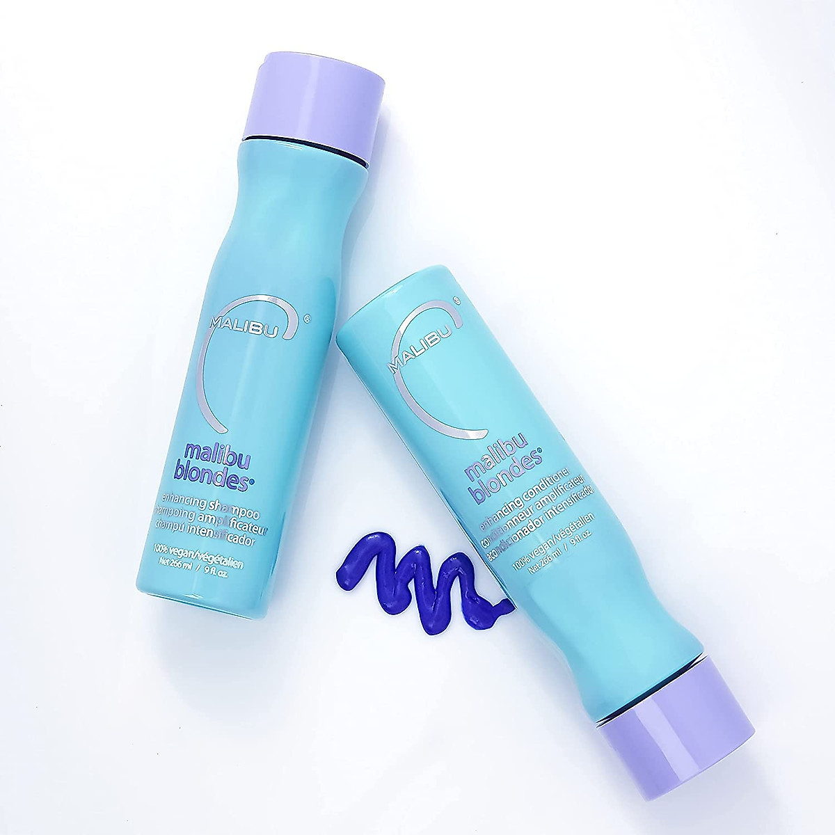 Malibu C Blondes Enhancing Shampoo (9 oz) - Revitalizing Purple Shampoo for Hair Health + Brilliancy - Sulfate-Free, Moisturizing Blondes Shampoo