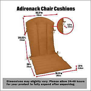 Adironack Chair Cushions Indoor Outdoor Furniture Cushions Patio Seating Cushions Light Coffee