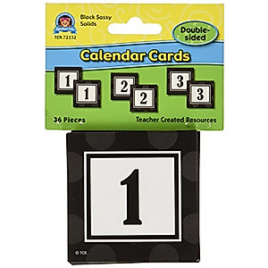 Teacher Created Resources Black Sassy Solids Double-Sided Calendar Cards