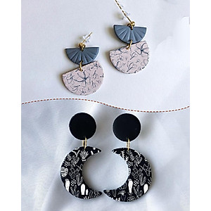 Puocaon Butterfly Clay Silk Screen - 6 Pcs Reusable Cactus Silk Screen Stencils for Polymer Clay Earrings Making, Boho Leaves Hibiscus Syriacus Flower Silk Screen Stencils for Polymer Clay Jewelry