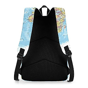 Backpack World Map And Flags School Bookbag for Boys Girls Computer Backpacks Book Bag Travel Hiking Camping Daypack