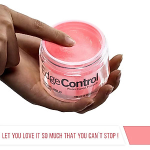 RQLN Edge Control for Black Hair, Hair Gel for Women, Strong Hold Water-based Edge Stay Gel, All Hair Types, No Flaking, Extra Hold, 3.38oz Fresh Cherry Fragrance