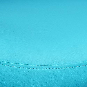 Office Star Ventilated Black Screen Back Faux Leather Manager's Office Chair with Padded Color Flip Arms with Angled Chrome Base, Blue