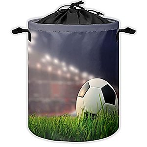 KURISOE soccer Laundry Hamper Boys Sport Theme Laundry Hamper Football Game Organizer Basket for Girl Bedroom, Bathroom, Dorm
