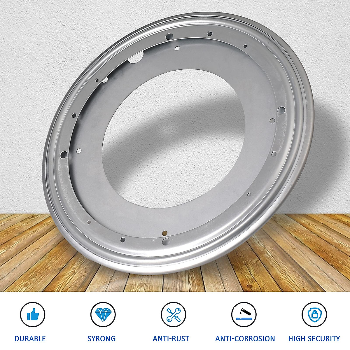 12-Inch Heavy Duty Lazy Susan Hardware, 6.3/16'' Thick Rotating Bearing Plate with 1000lbs Capacity, Lazy Susan Turntable Bearing for 360 Degree Rotating Table, Serving Tray