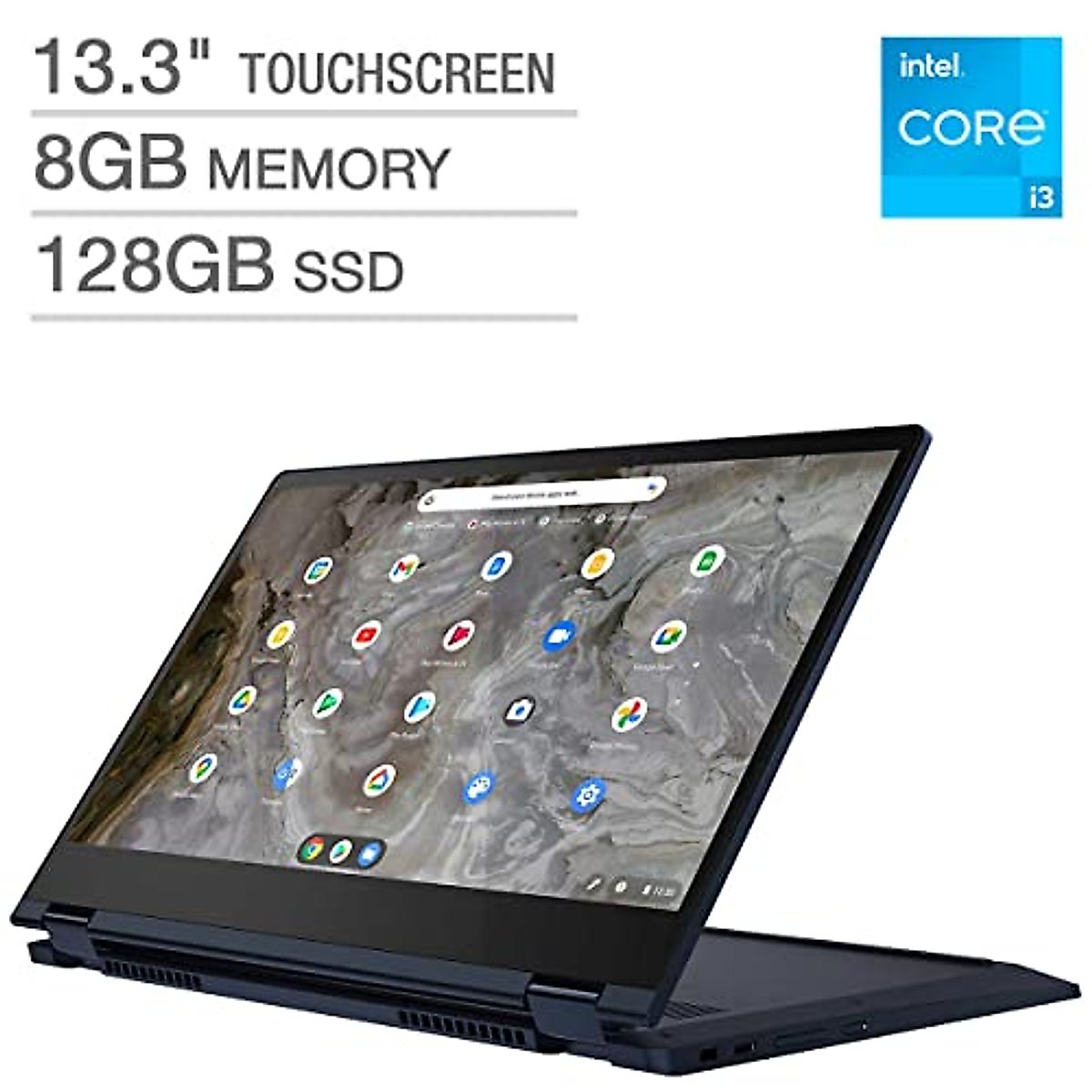 Newest Lenovo Chromebook Flex 5 Convertible 2-in-1 Laptop in Abyss Blue 13.3 FHD Touchscreen 11th Gen Intel Core i3-1115G4 up to 4.1Ghz 8GB DDR4 RAM 128GB SSD Intel Graphics Chrome OS (Renewed)