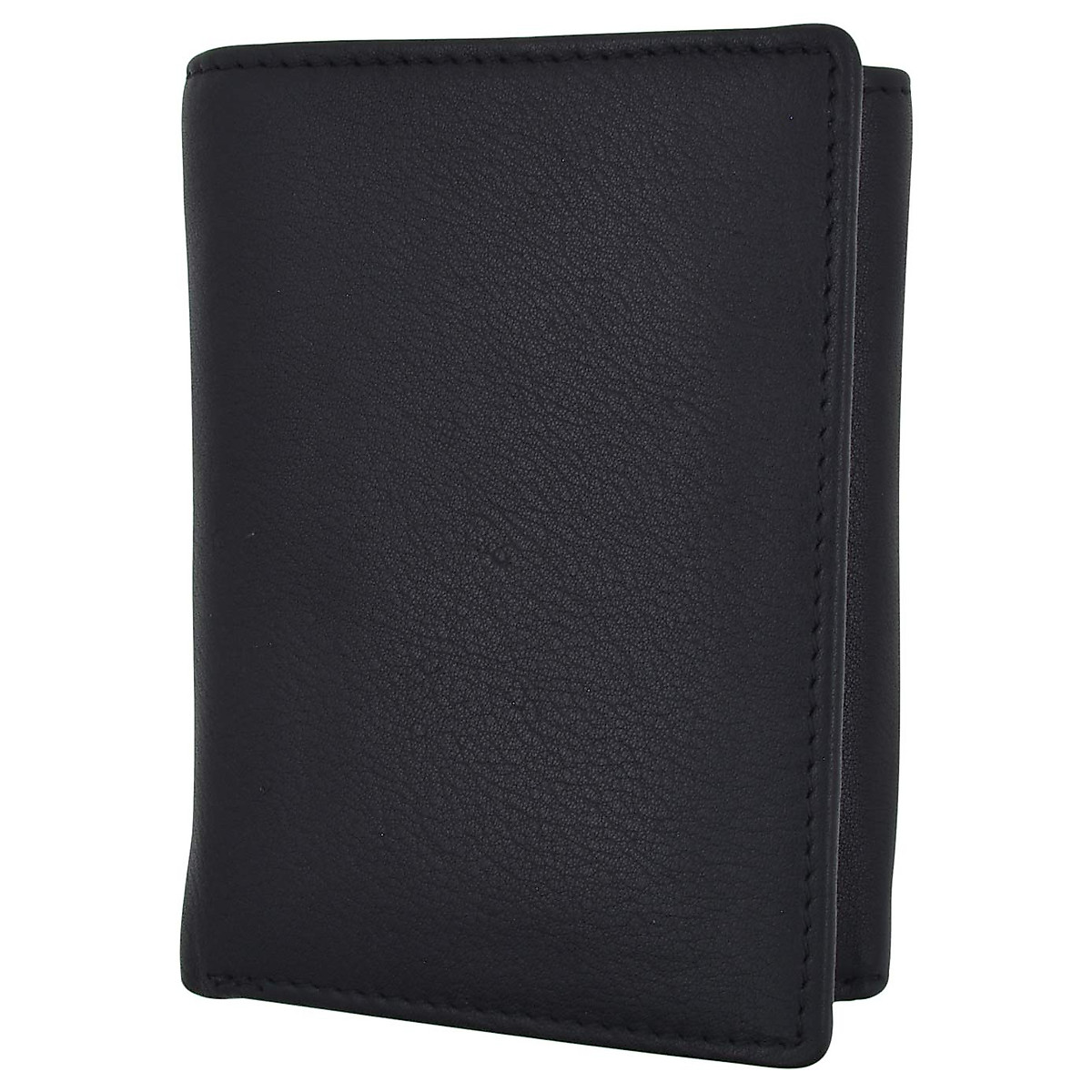 RFID Genuine Leather Trifold Badge Holder Wallet Black, Police Badge Holder