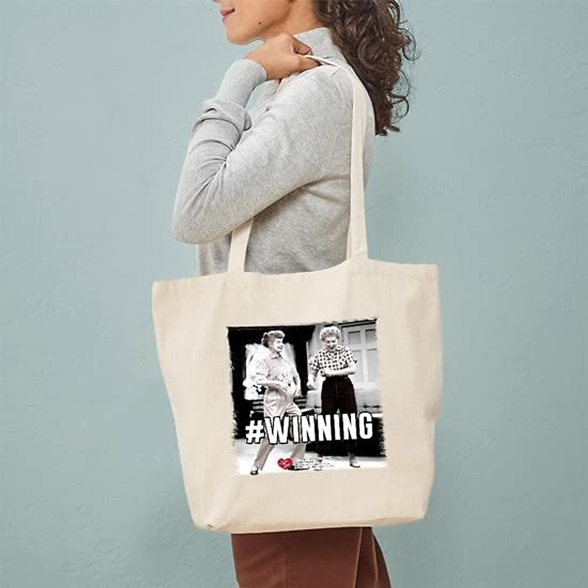 CafePress I Love Lucy #Winning Tote Bag Natural Canvas Tote Bag, Reusable Shopping Bag
