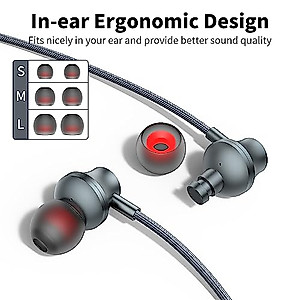 USB C Headphones,USB Type C Earphones Wired Earbuds Magnetic Noise Canceling in-Ear Headset with Microphone for iPad Pro, Samsung Galaxy S23 S22 S21 S20 Ultra, Note 10 20, A53 A54, Pixel 7 6a Oneplus