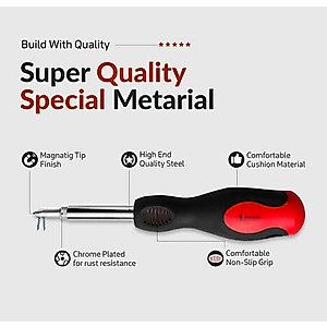 6 in 1 Screwdriver set with Comfortable Non-Slip Grip, Multi-tool Screw Driver Bit Set multipurpose use, All in 1 Nut Driver with Phillips/Slotted Super Quality Steel Bits, with Built-in bit holder