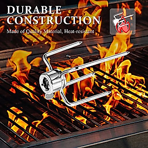 APROMISE Rotisserie Forks Heavy Duty - Thicker & Durable Grill Rotisserie Meat Forks (2 Pieces) | Fits 5/16-Inch Square Rotisserie Spit Rods