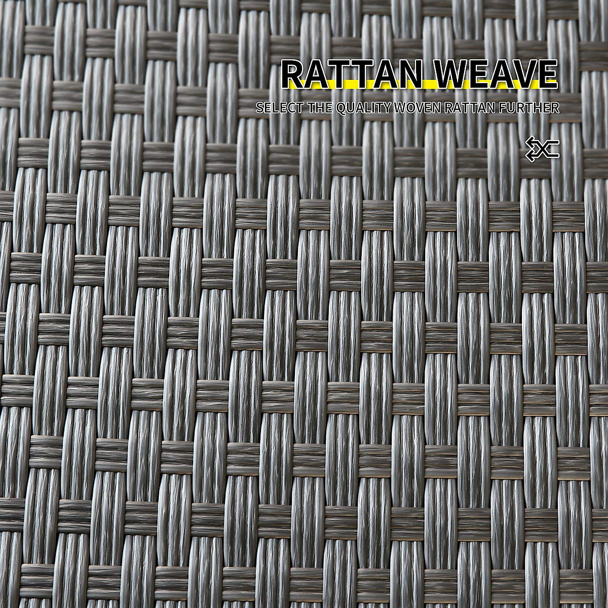 Valita Careland Outdoor PE Wicker Side Table with Storage Patio Resin Rattan End Table Square Container for Furniture Covers, Toys and Gardening Tools Grey