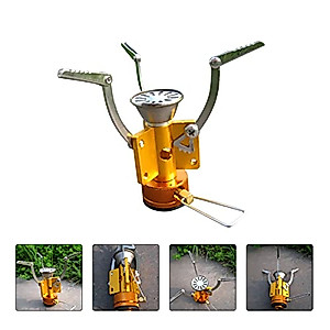 INOOMP Portable Stove Portable Gas Burner Camping Gas Stove Hiking Stove Burner Picnic Gas Stove BBQ Gas Stove Wind- Proof Backpack Portable Stove Stainless Steel Cookware