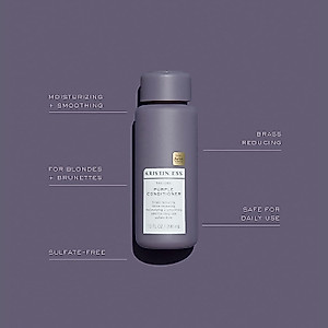 Kristin Ess Hair The One Purple Conditioner, Toning for Blonde Hair, Neutralizes Brass + Yellow Tones, Sulfate and Paraben Free, Color + Keratin Safe, 10 Fl Oz (Pack of 2)