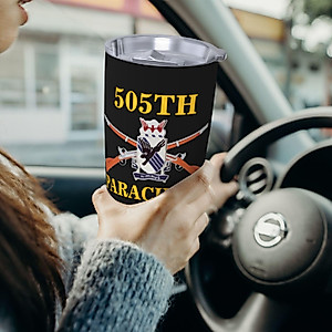 Biaomn 505th Parachute Infantry Regiment Stainless Steel Tumbler Vacuum Insulated Travel Tumbler With Lid Coffee Mug Car Cup For Home Office Outdoor 20oz