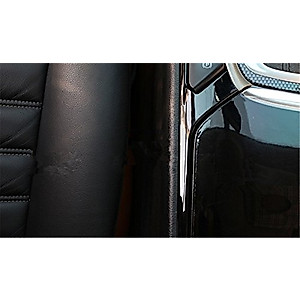 Fochutech 2x Car Pocket Organizer Seat Console Gap Filler Side Catcher Tray PU Leather Inside Out Interior Accessories For Wallet Phone Coins Cigarette (Black)