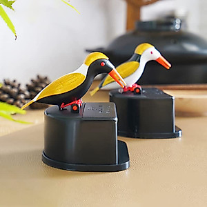 Wusteg 2 Pcs Bird Toothpick Box Creative Push-Type Bird Toothpick Dispenser Woodpecker Toothpick Automatic Telescopic