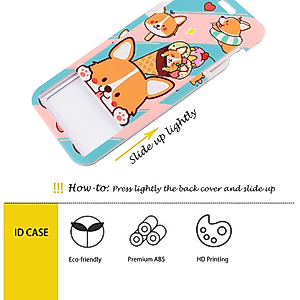 Cute Corgi ID Badge Holder with Lanyard, Kawaii Lanyard for ID Badges Kids Women Keychain with Clip for Keys