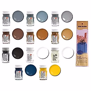 Make Your Day Testors Naval Color Enamel Paint Variety, 1/4 fl oz (Pack of 11) PaintBrush Set