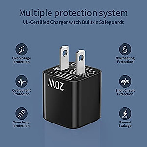 USB C Wall Charger 20W, MOVESPEED PD Mini Fast Charger Block, Durable Compact Quick Charging Wall Plug Adapter Compatible with iPhone 14 13 12 11 Pro/Max/Mini, iPad, Airpods, Galaxy, Pixel