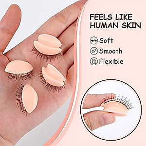 WSERE 9Pairs Removable Eyelids with Lashes, Replaced Eyelid Silicone Realistic Mannequin Eyelids, Mannequin Head Replacement Eyelids, Makeup Training Eyelashes Extensions Replaceable Practice Eyelid A