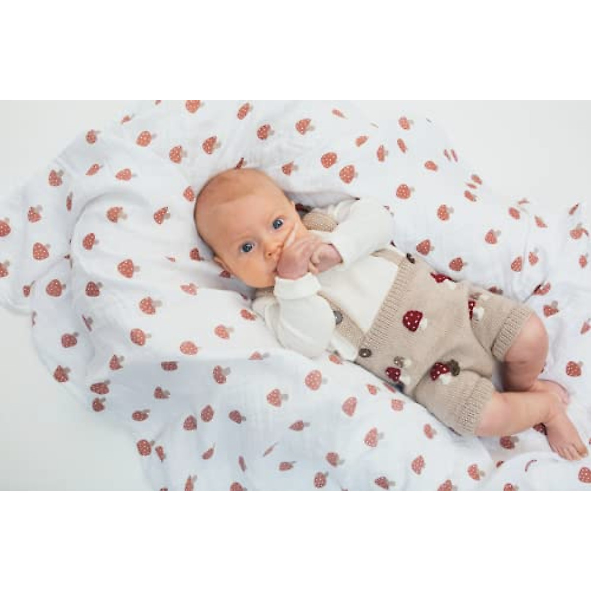 Lulujo Boho Swaddle Set, Cotton Muslin Blankets, 2 Pack (Mushroom & Sand)
