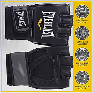 Everlast Pro Style MMA Grappling Gloves, Large/Xtra Large, (Black)
