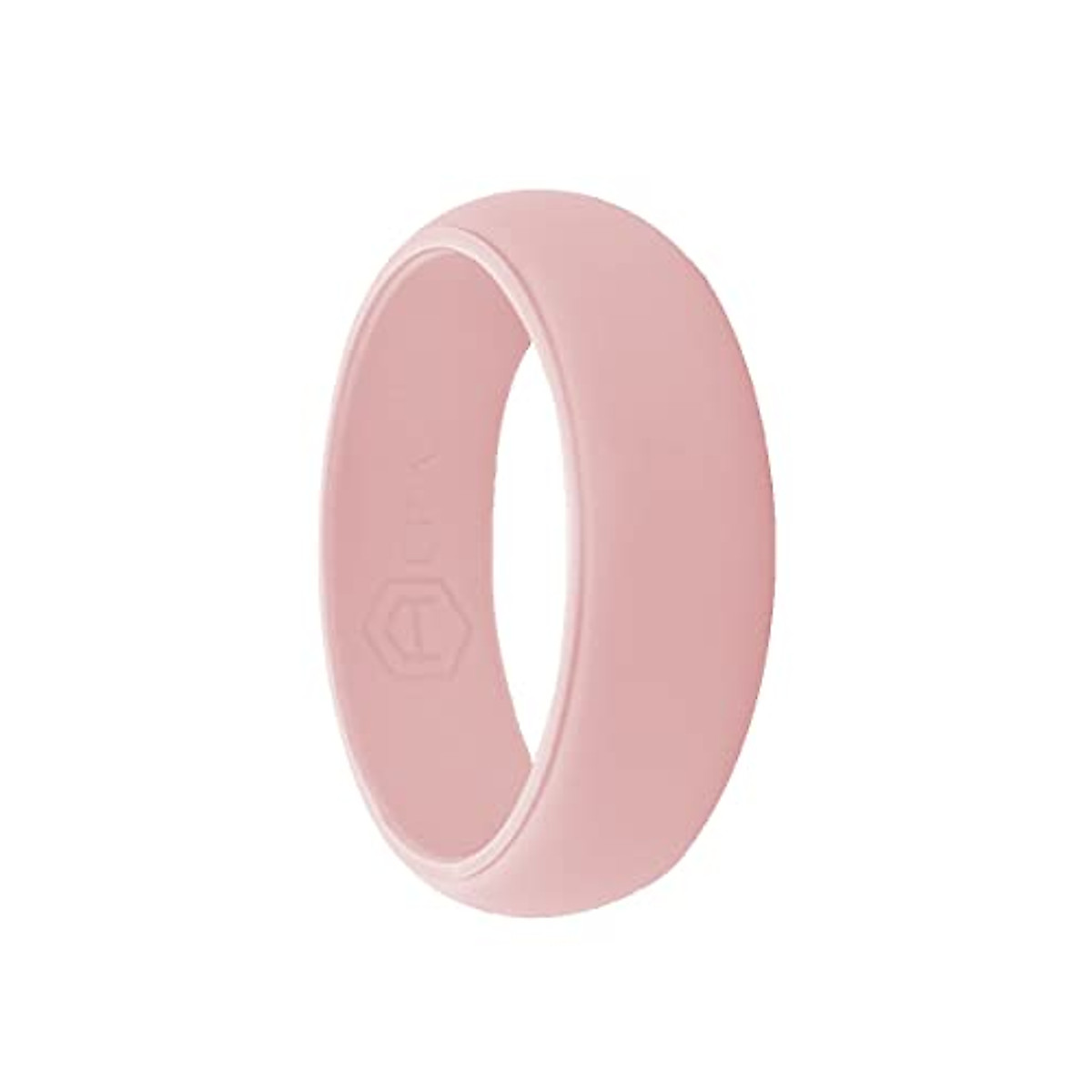 AERA Womens Silicone Wedding Band - Thin, Breathable, Classic Design Rubber Ring (Pink, 7)