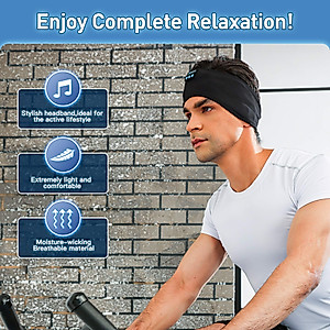 Navly Sleep Headphones Bluetooth Headband, Wireless Headband Headphones Headsets with Thin Speakers, Sleep Earbuds, Sleeping Headphones for Workout Running Yoga Sports Gift for Men Women