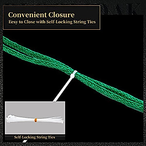 Bloomoak Large Round Bale Hay Net for Horses, 5 * 5 Feet Slow Feed Hay Net Feeder for Livestocks, with 1.5" Hole