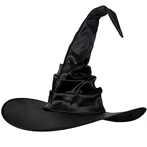 Zhzrche Halloween Witch Hats for Women Large Ruched Witch Hat Thick Ghost Festival Cosplay Prom Decoration Halloween Costume Accessory